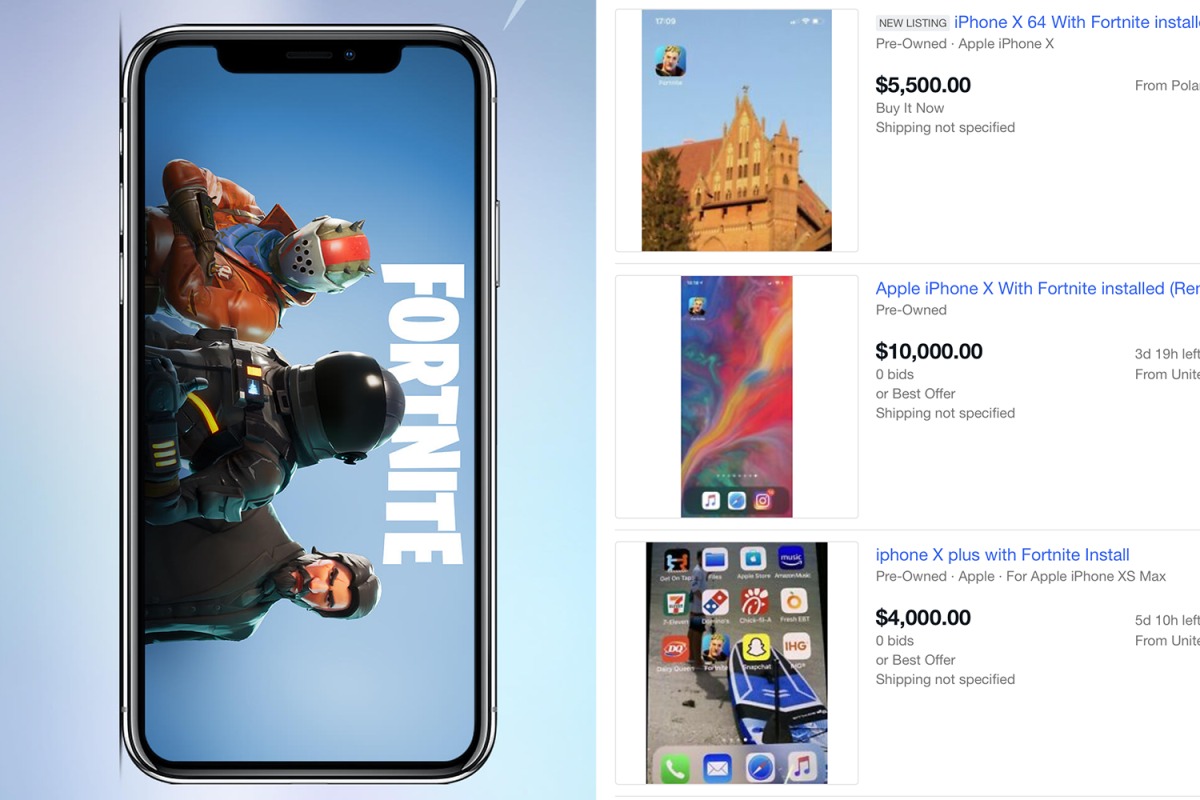 Un iPhone cu Fortnite instalat poate costa și 14.000 de dolari pe eBay