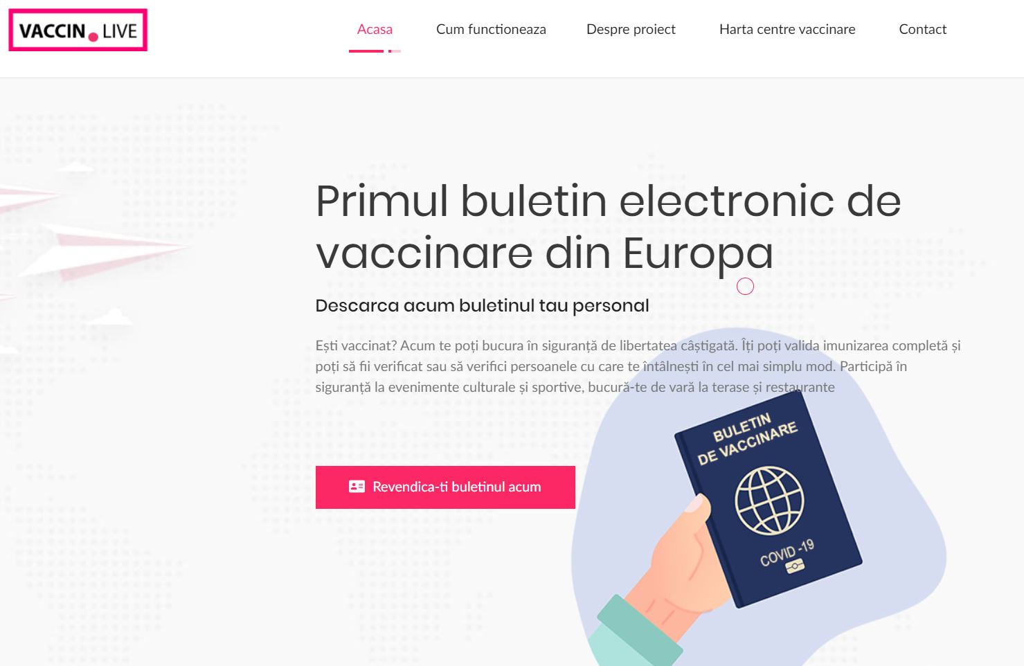 Platforma vaccin.live este prima care oferă un buletin electronic de ...