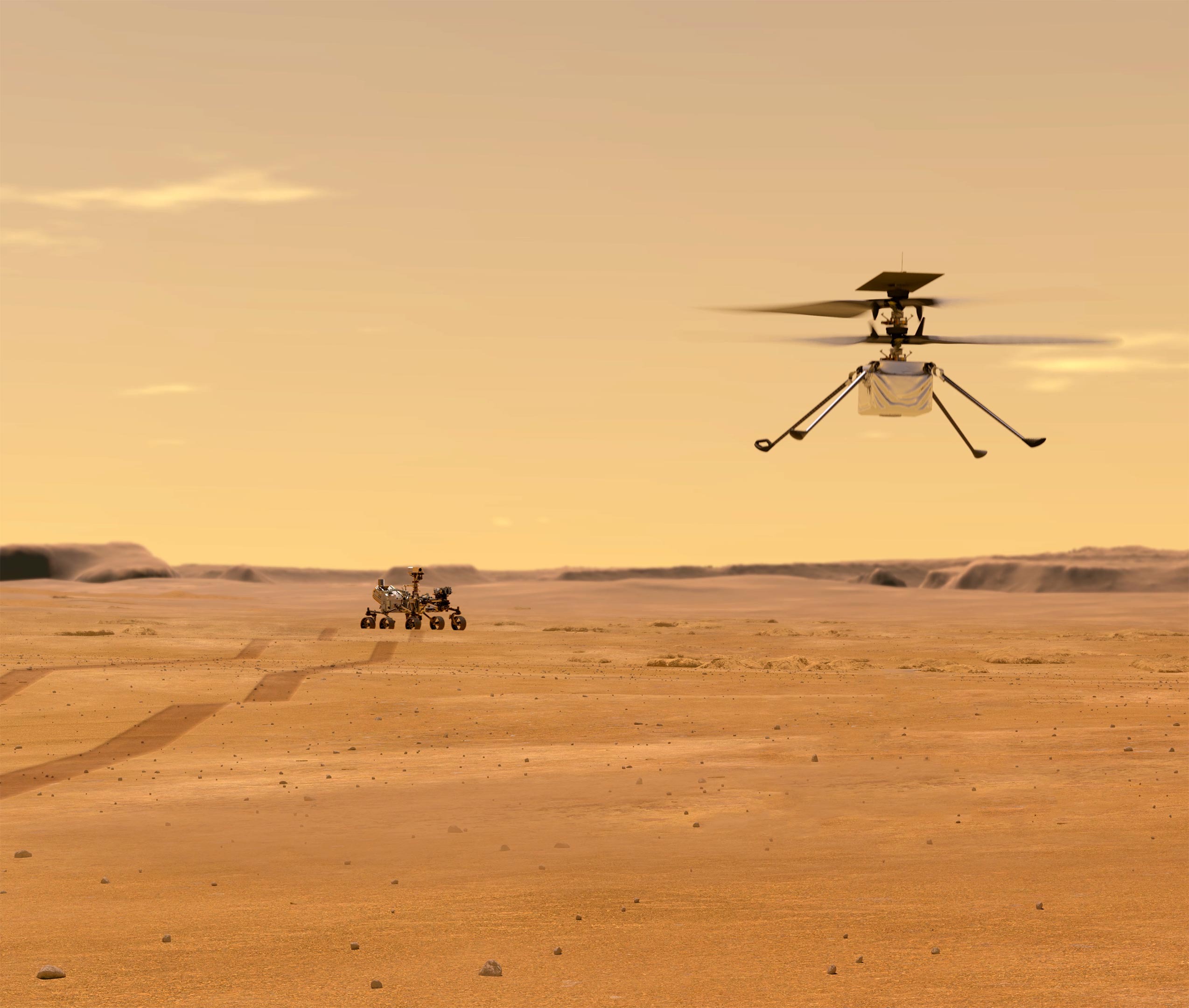 Un robot NASA a filmat un alt robot în timp ce zbura pe planeta Marte ...